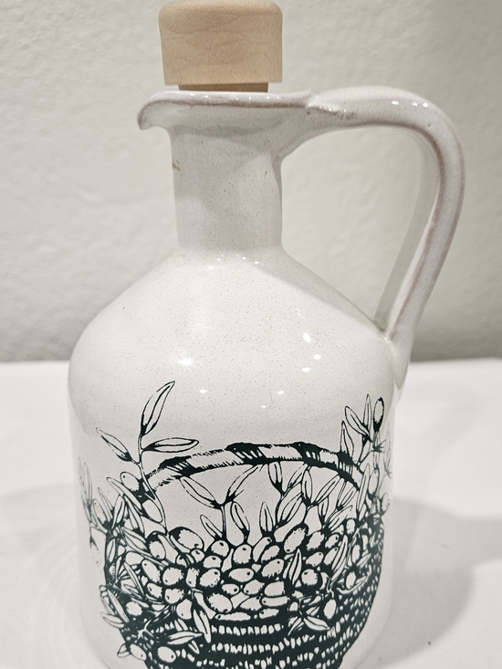 Kitchen | Handmade Ceramic Oil Dispenser Rustic Olive Branch Fratantoni ...
